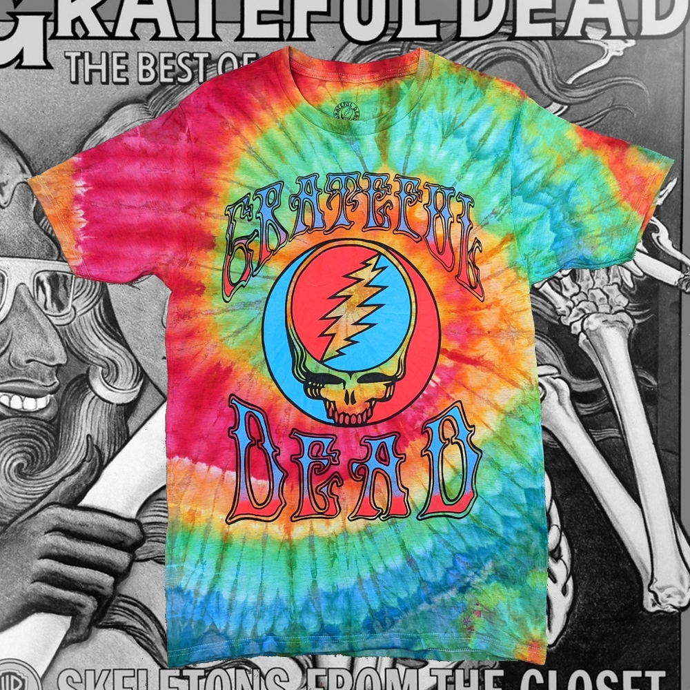Grateful Dead Skull Logo Tie-Dye T-Shirt - Gem